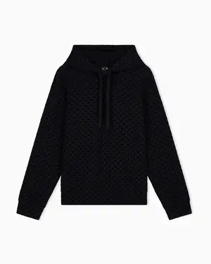 Armani Exchange Sweatshirt With Regular Fit In Bonded Stretch Cotton - Black