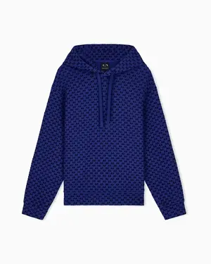 Armani Exchange Sweatshirt With Regular Fit In Bonded Stretch Cotton - Blue