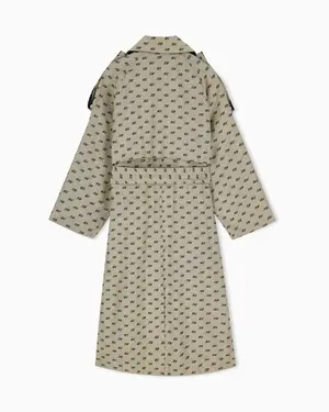 Armani Exchange Trench Coat In Cotton With Allover Jacquard