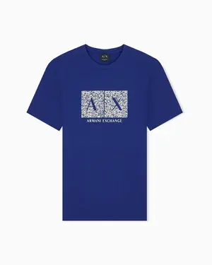 Armani Exchange Slim Fit T-shirt In Cotton Jersey - Blue