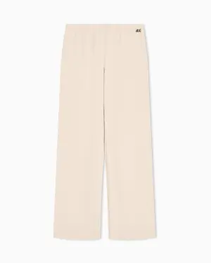 Armani Exchange Regular Fit Trousers Recycled Twill With Rib Details - Beige