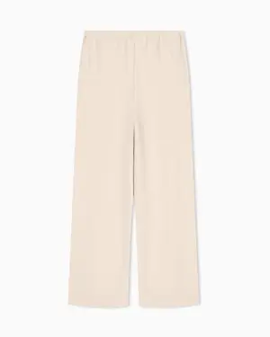 Armani Exchange Regular Fit Trousers In Recycled Twill With Rib Details - Beige
