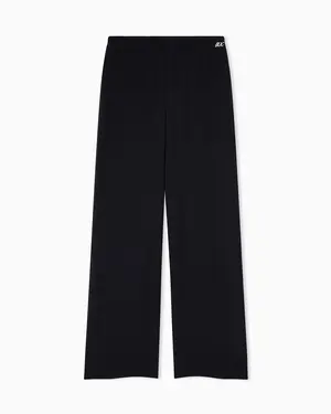 Armani Exchange Regular Fit Trousers Recycled Twill With Rib Details - Black