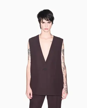 Armani Exchange Oversized Waistcoat In Recycled Crepe