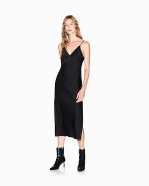 Armani Exchange Shiny Satin Midi Dress