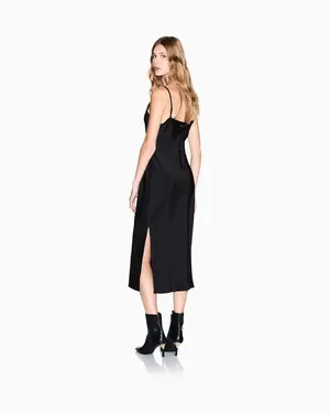 Armani Exchange Shiny Satin Midi Dress