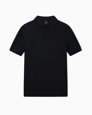 Armani Exchange Regular Fit Cotton Polo Shirt With A Logo Essential - Black