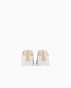 Armani Exchange Embossed Low-top Sneakers With Contrast Heel - White