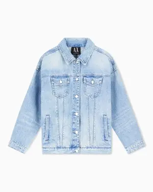 Armani Exchange Used Effect Denim Jacket - Blue