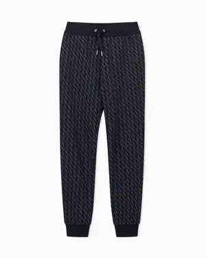 Armani Exchange Allover Logo Sweatpants - Black