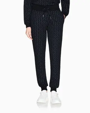 Armani Exchange Allover Logo Sweatpants - Black