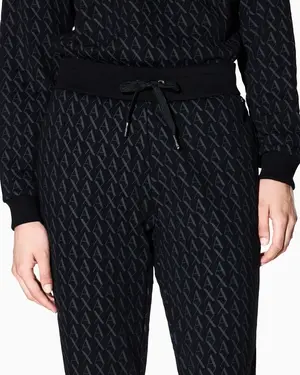 Armani Exchange Allover Logo Sweatpants - Black