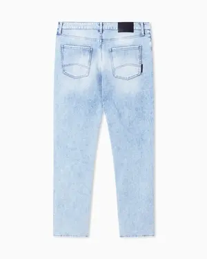 Armani Exchange Comfort Slim-fit Jeans In Faded Fleece Denim - Blue