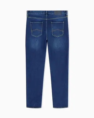 Armani Exchange Slim-fit Cotton Denim Jeans With Fading - Blue
