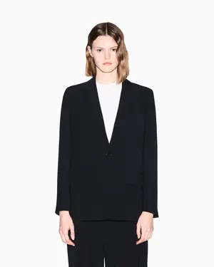 Armani Exchange Single-breasted Oversized Jacket With One Button