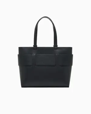 Armani Exchange Structured Tote Bag With Front Logo And Double Handles