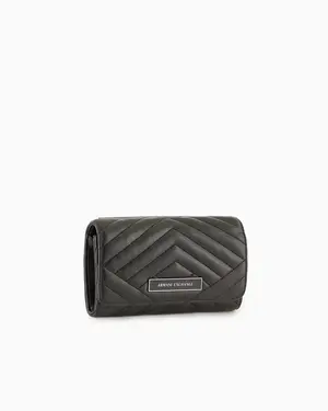 Armani Exchange Wallet With Flap And Quilted Shoulder Strap