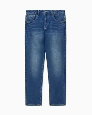 Armani Exchange Denim Jeans With A Straight Leg And Five Pockets Essential - Blue