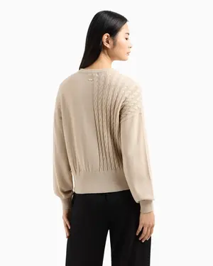 Armani Exchange Wool Blend Sweater With Cables