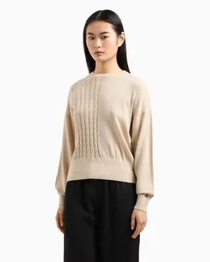 Armani Exchange Wool Blend Sweater With Cables