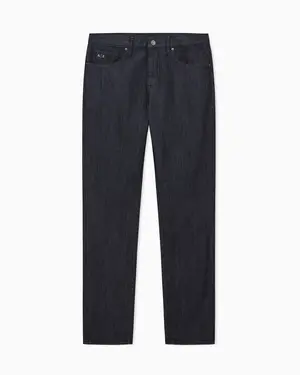 Armani Exchange Slim-fit Five-pocket Jeans In Stretch Denim Essential - Black