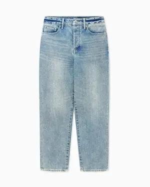 Armani Exchange High-waisted Rigid Denim Jeans With A Carrot Fit Icon - Blue