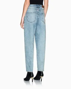 Armani Exchange High-waisted Carrot Fit Rigid Denim Jeans