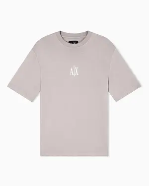 Armani Exchange Regular Fit Cotton Jersey T-shirt With A Logo Icon - Beige