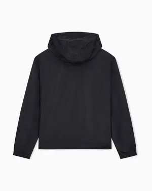Armani Exchange Hooded Nylon Windbreaker Icon With A Zip And Logo Patch