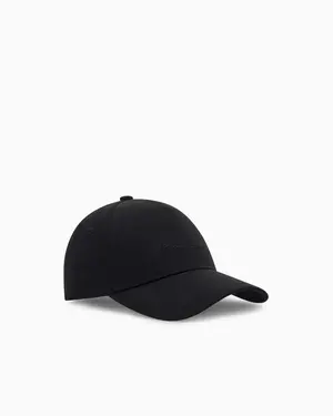 Armani Exchange Six-panel Baseball Cap In Cotton Twill With Logo Essential - Black