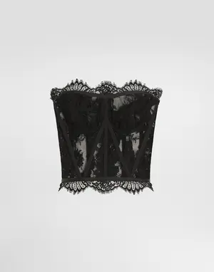 Dolce & Gabbana Lace Bustier Shirts And Tops Lace - Black