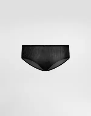 Dolce & Gabbana Tulle Briefs With Lace Inlay Underwear