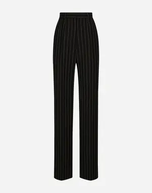 Dolce & Gabbana Flared Pinstripe Wool Pants Pants And Shorts - Multicolor