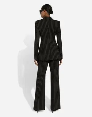 Dolce & Gabbana Flared Pinstripe Wool Pants Pants And Shorts