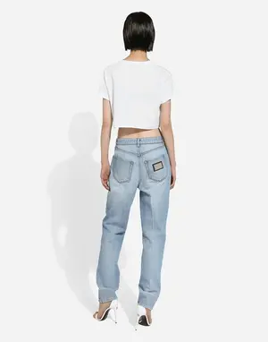 Dolce & Gabbana Embellished Loose Fit Jeans - Blue