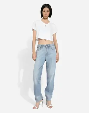 Dolce & Gabbana Embellished Loose Fit Jeans - Blue
