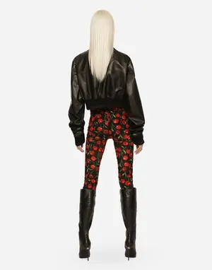 Dolce & Gabbana Short Nappa Leather Bomber Jacket