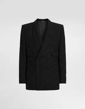 Dolce & Gabbana Double-breasted Sicilia Jacket In Embroidered Virgin Wool Suits And Blazers Multi-colored - Multicolor