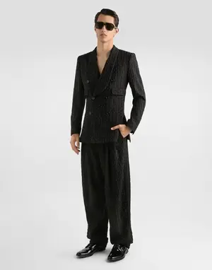 Dolce & Gabbana Double-breasted Sicilia Jacket In Embroidered Virgin Wool Suits And Blazers Multi-colored - Multicolor