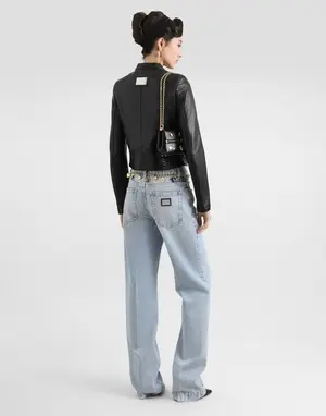 Dolce & Gabbana Leather Biker Jacket Coats And Jackets