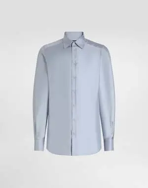 Dolce & Gabbana Martini Shirt In Silk Twill Shirts Light Blue