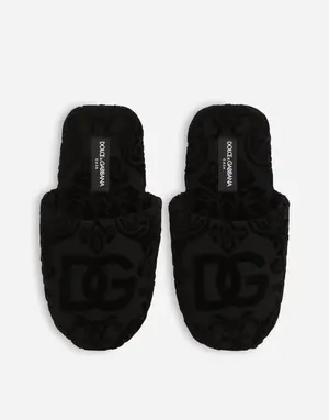 Dolce & Gabbana Jacquard Cotton Terry Slippers Cotton Slippers