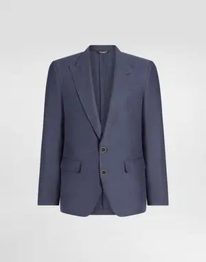 Dolce & Gabbana Single-breasted Linen Jacket - Blue
