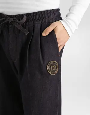 Dolce & Gabbana Denim Joggers With Patch Denim Multi-colored