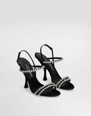 Dolce & Gabbana Sandals With Rhinestone Chain Sandals And Wedges Multi-colored