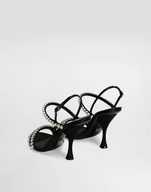 Dolce & Gabbana Sandals With Rhinestone Chain Sandals And Wedges Multi-colored