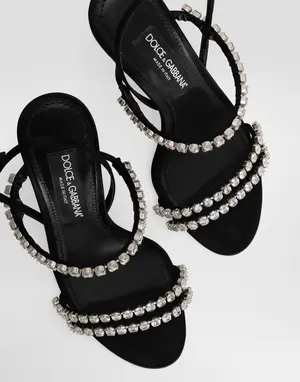 Dolce & Gabbana Sandals With Rhinestone Chain Sandals And Wedges Multi-colored