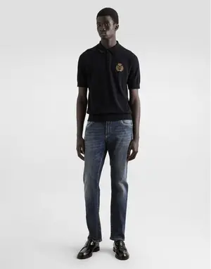 Dolce & Gabbana Cotton Polo-shirt With Heraldic Patch Sweaters And Cardigans