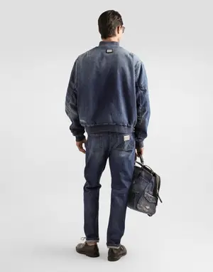 Dolce & Gabbana Denim Bomber Jacket Denim Multi-colored