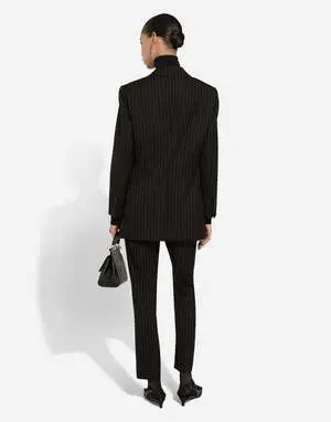 Dolce & Gabbana Single-breasted Pinstripe Wool Jacket Blazers Multi-colored